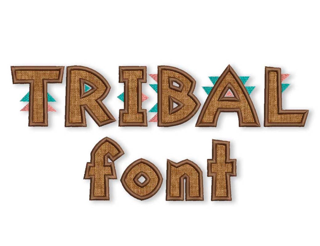 Tribal Applique Embroidery Font Native Alphabet 4 Sizes: 2", 3", 4", 5 ...