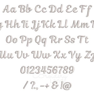 Ella Satin Machine Embroidery Font for Monogram Script Alphabet 5 Sizes ...
