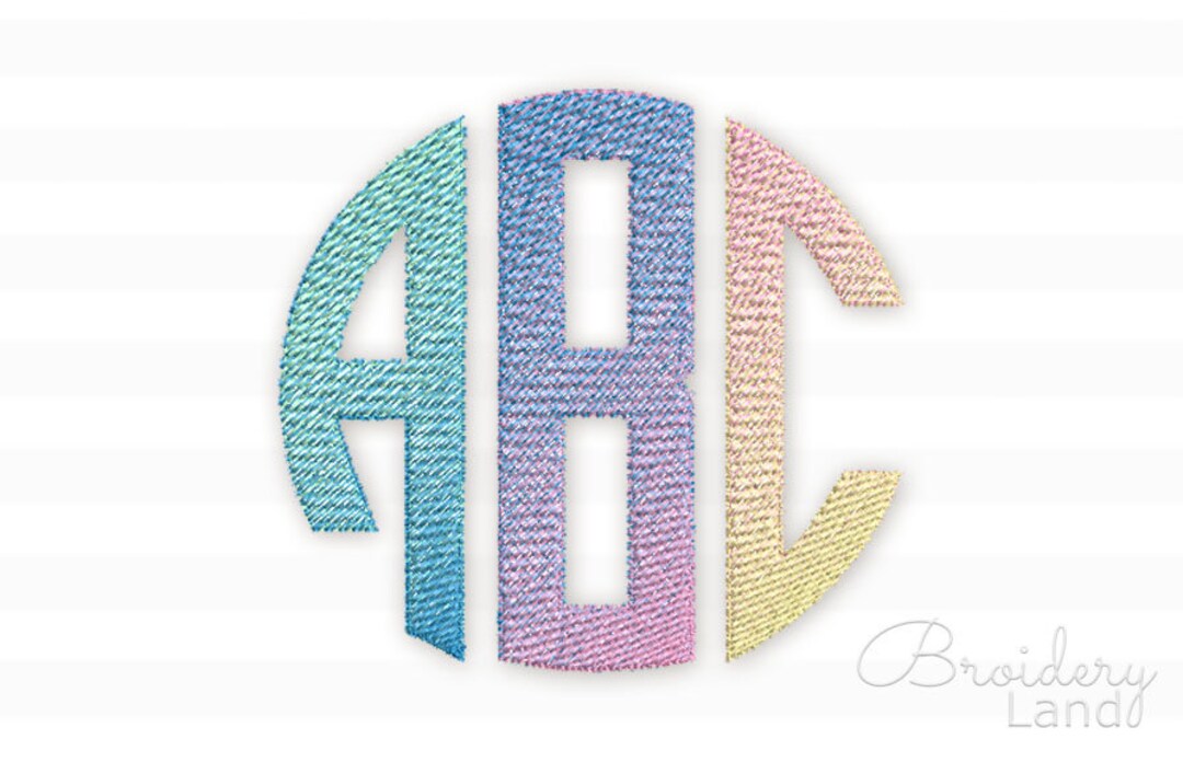 Circle Gradient Monogram Machine Embroidery Font Ombre Alphabet ...