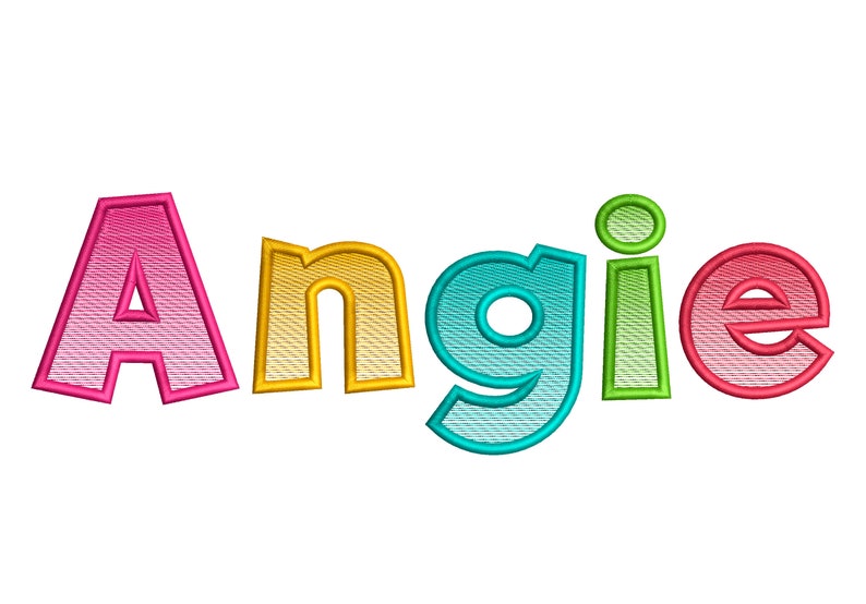 Gradient Machine Embroidery Font One Colour Ombre Alphabet 4 Sizes: 1.5 ...