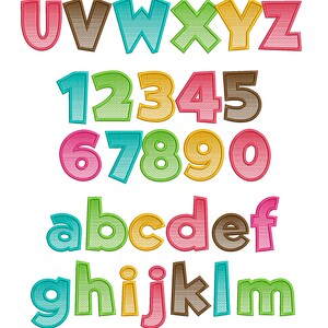 Gradient Machine Embroidery Font One Colour Ombre Alphabet 4 Sizes: 1.5 ...
