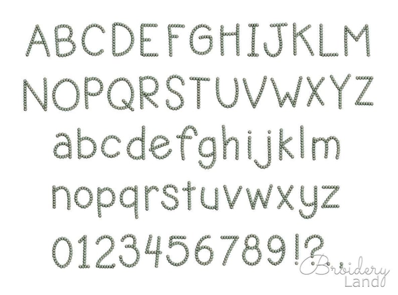 Pearlie Machine Embroidery Font Whimsical Alphabet for Personalization ...