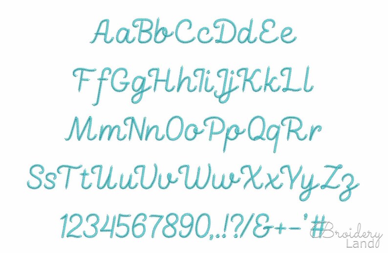 Chain Script Font Machine Embroidery Handwritten Alphabet 5 - Etsy