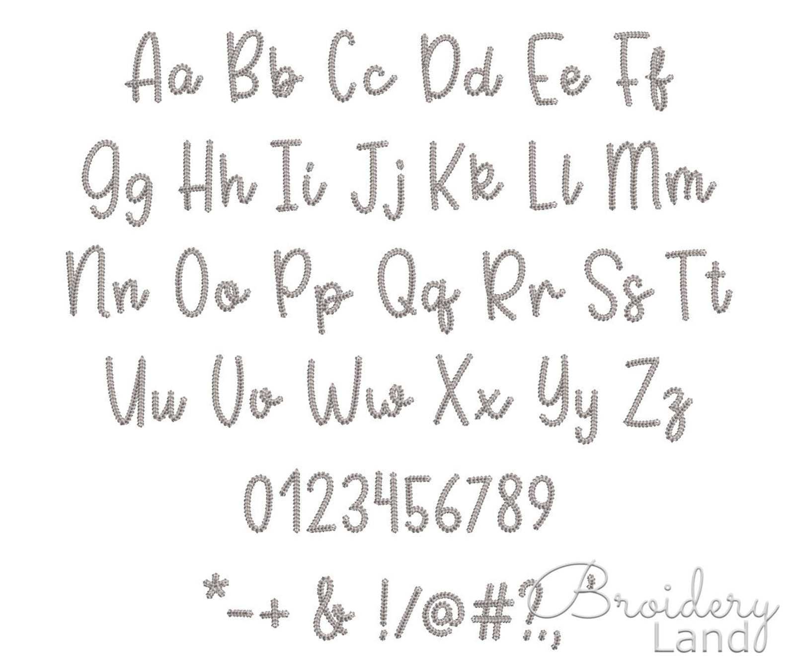 ESA Font Dense Chain Script Font Machine Embroidery Handwritten "soleil ...