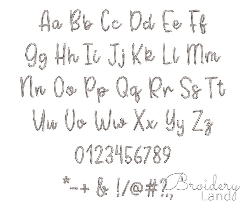 ESA Font Dense Chain Script Font Machine Embroidery Handwritten "soleil ...