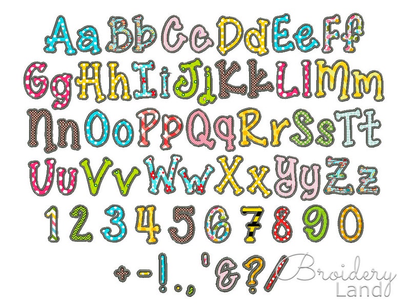 Applique Embroidery Font Cute Alphabet for Personalization - Etsy