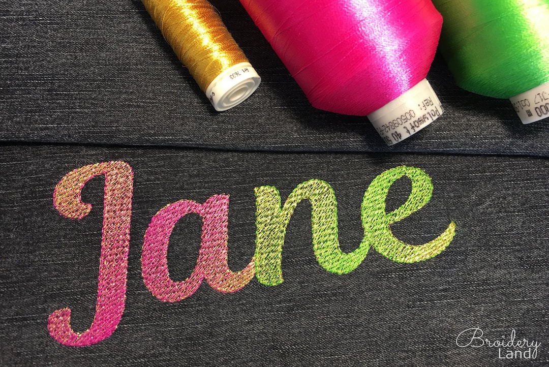 Ella Gradient Embroidery Font Ombre Alphabet Ordinary Threads Required ...