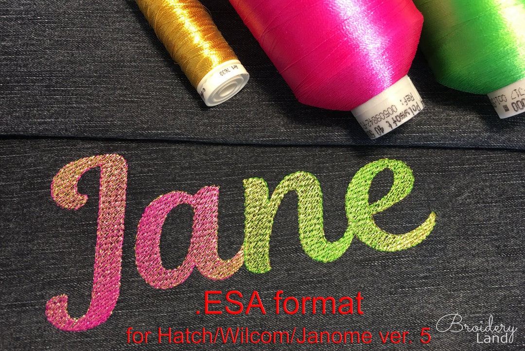 ESA Font Ella Gradient Embroidery Font Ombre Alphabet Ordinary Threads ...