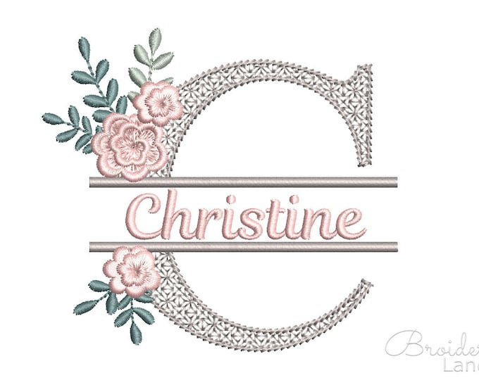 Monogram Letter C, Split Letter C, Silhouette Files, Digital Cut Files ...