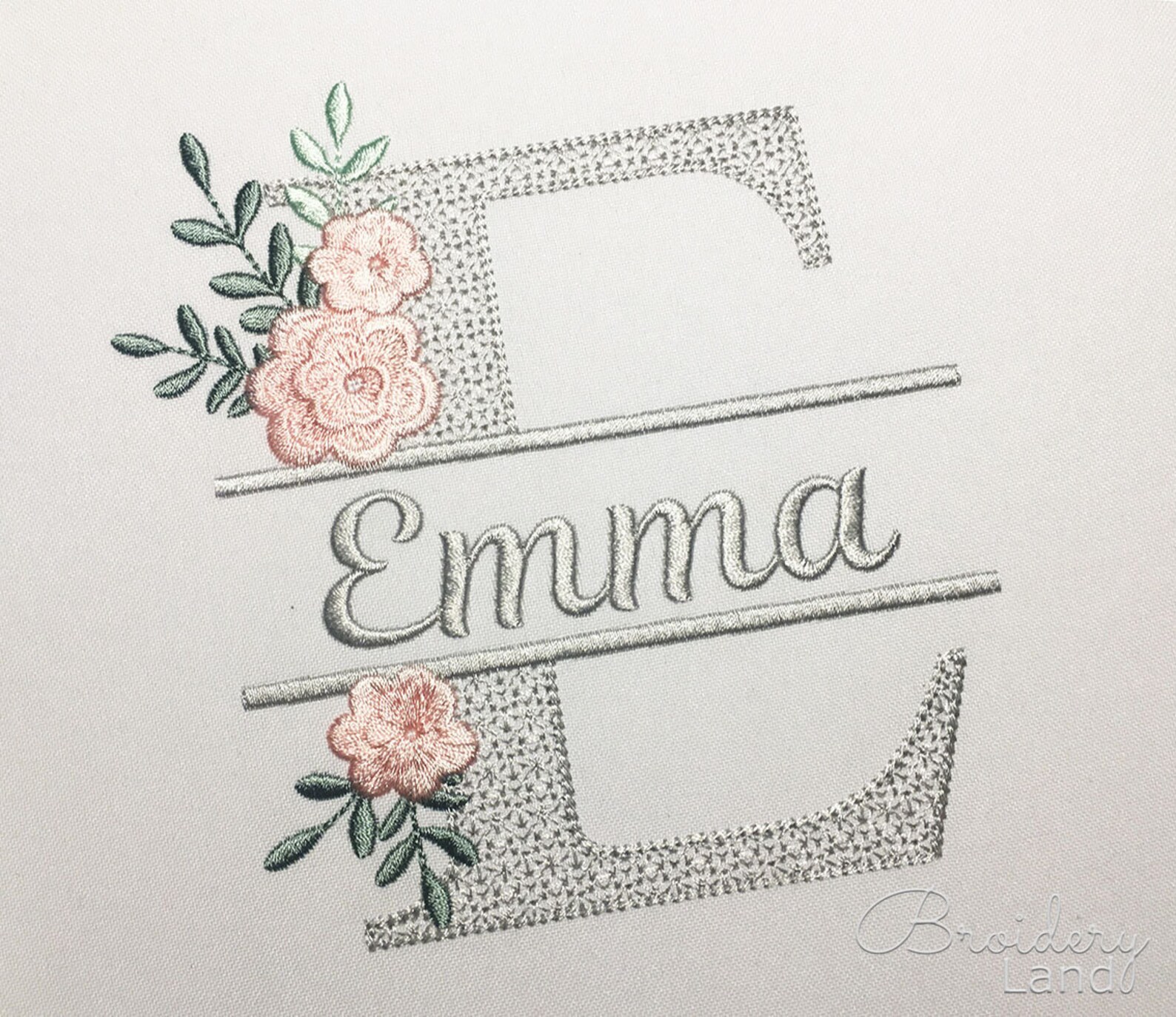 A-Z Split Flower Beautiful Monogram Machine Embroidery - Etsy