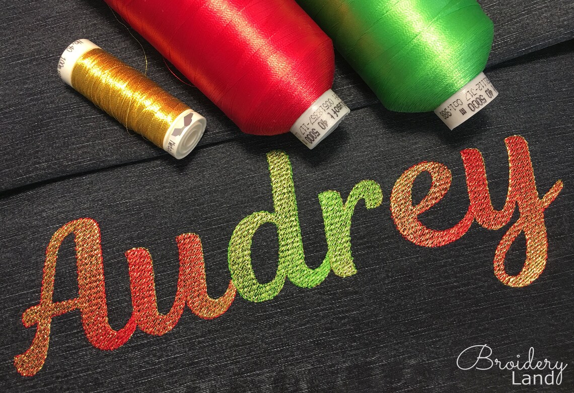 ESA Font Ella Gradient Embroidery Font Ombre Alphabet Ordinary Threads ...