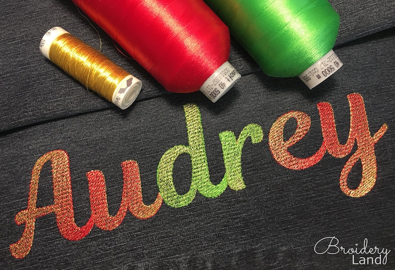 Ella Gradient Embroidery Font Ombre Alphabet Ordinary Threads Required ...