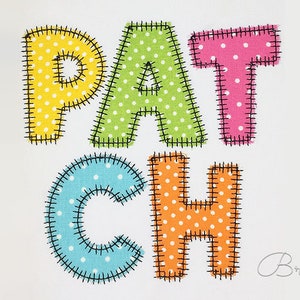 Applique "patch" Embroidery Font Cute Alphabet for Personalization Baby ...