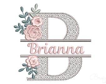 Letter G Split Flower Beautiful Monogram Machine Embroidery Design 4 ...