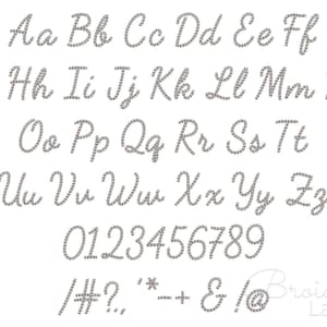 Dense Chain Script Font Machine Embroidery Bold Handwritten Alphabet 6 ...