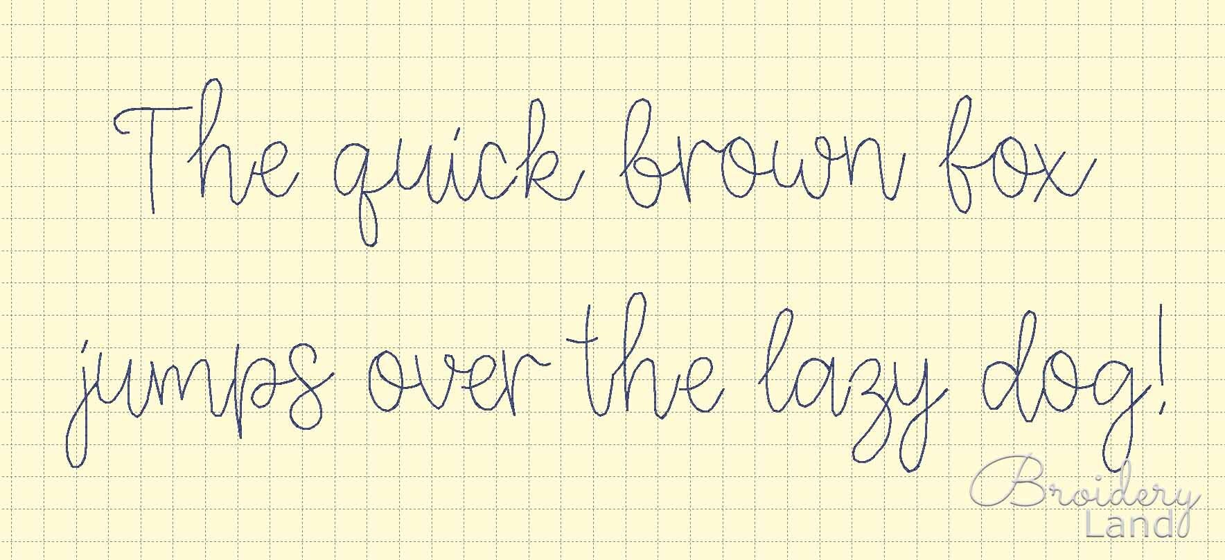 Bean Script Font Machine Embroidery Handwritten Alphabet 6 Sizes: 0.5 ...