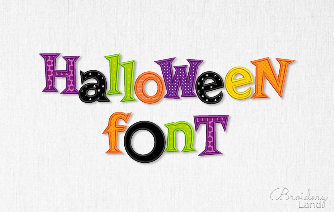 Halloween Applique Embroidery Font Cute Alphabet for Personalization ...
