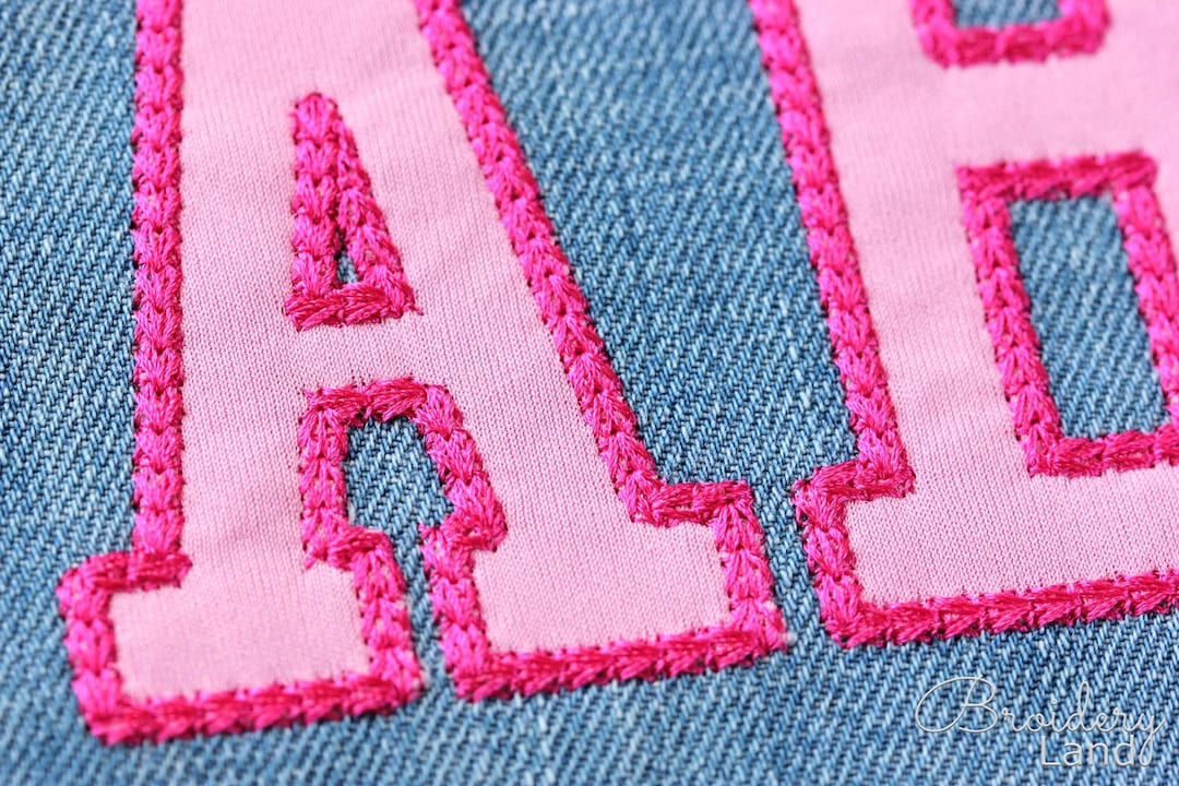 College Cord-like Applique Font Machine Embroidery Alphabet 5 Sizes: 2", 2.5", 3", 3.5", 4" BX ...