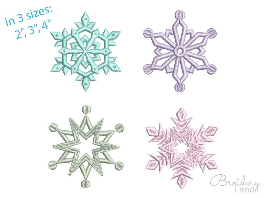 Snowflakes Machine Embroidery Designs Set for Christmas Embroidery ...