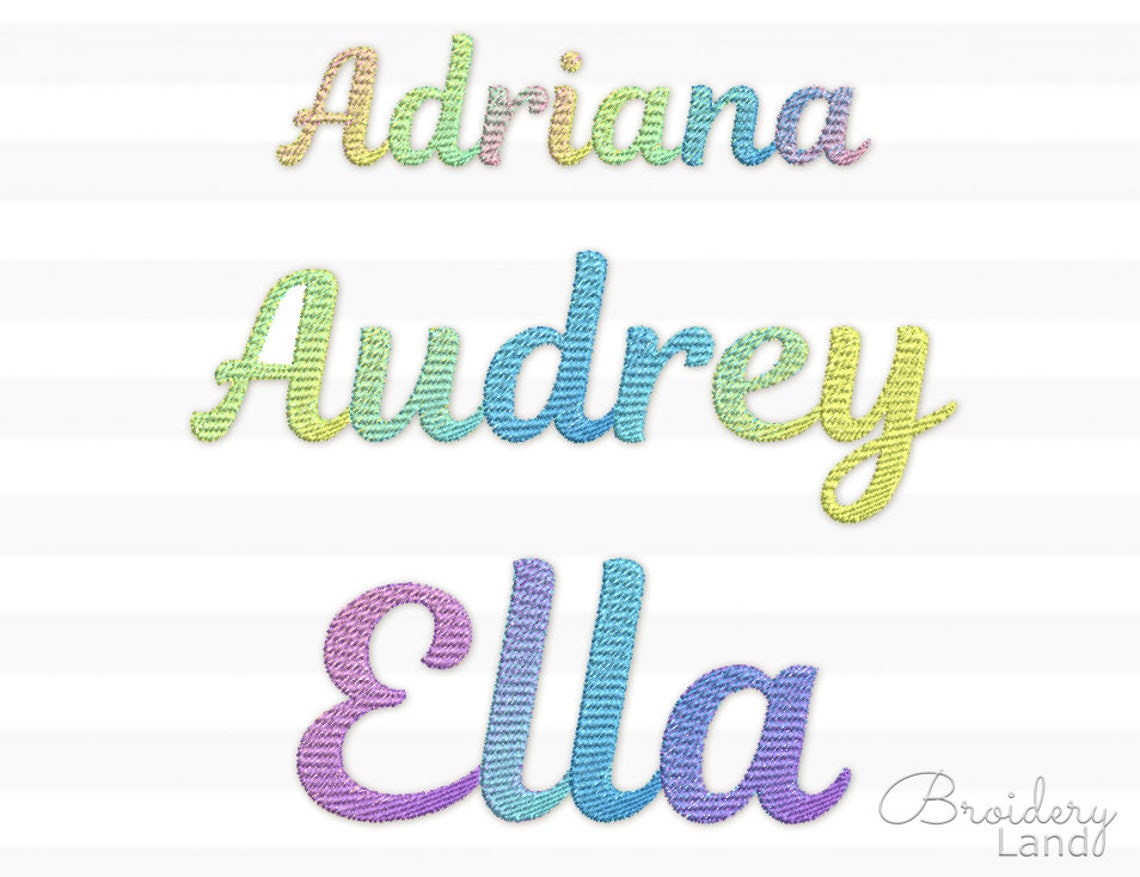 ESA Font Ella Gradient Embroidery Font Ombre Alphabet Ordinary Threads ...