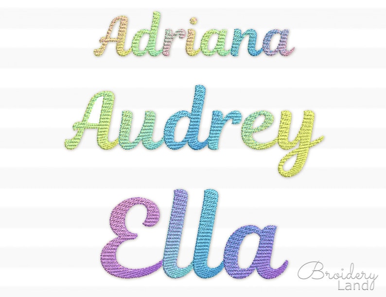 Ella Gradient Embroidery Font Ombre Alphabet Ordinary Threads - Etsy