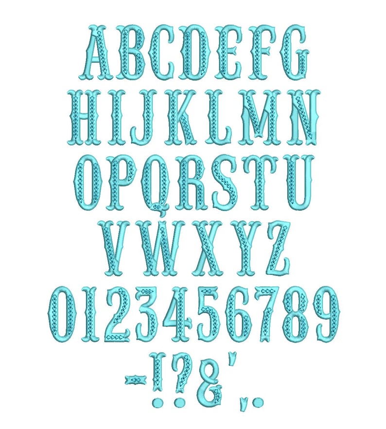 3D Fishtail Puffy Foam Machine Embroidery Font 4 Sizes BX Included - Etsy