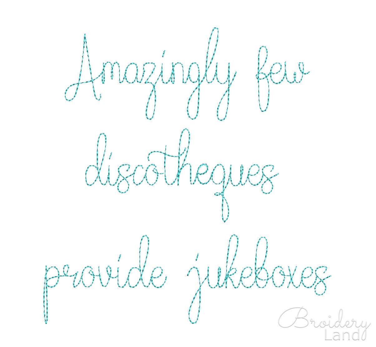 Bean Script Font Machine Embroidery Handwritten Alphabet 6 Sizes: 0.75 ...