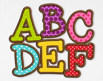 Applique Embroidery Font Cute Alphabet for Personalization - Etsy