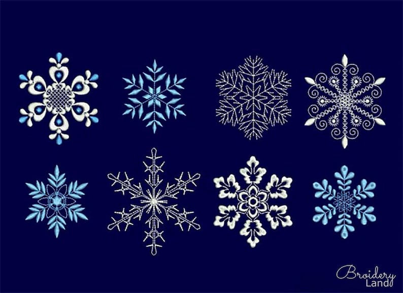 Snowflakes Machine Embroidery Designs Set for Christmas Embroidery ...