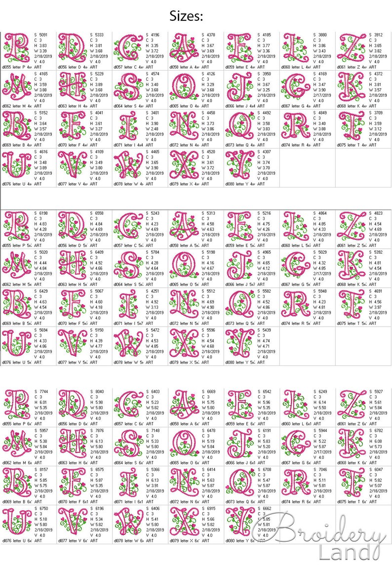 Cute Alphabet Machine Embroidery Font Cute Monogram for Girls Valentine ...