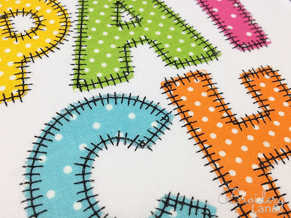 Applique "patch" Embroidery Font Cute Alphabet for Personalization Baby ...