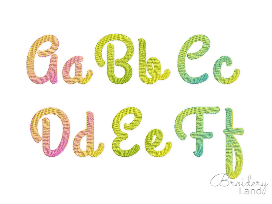 Gradient Embroidery Font Ombre Alphabet Ordinary Threads Required 5 ...