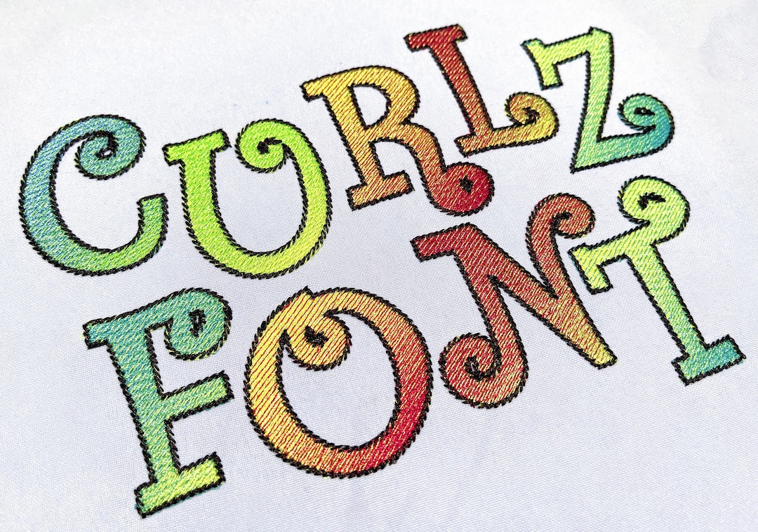 Curlz Gradient Embroidery Font Ombre Alphabet Ordinary Threads Required ...