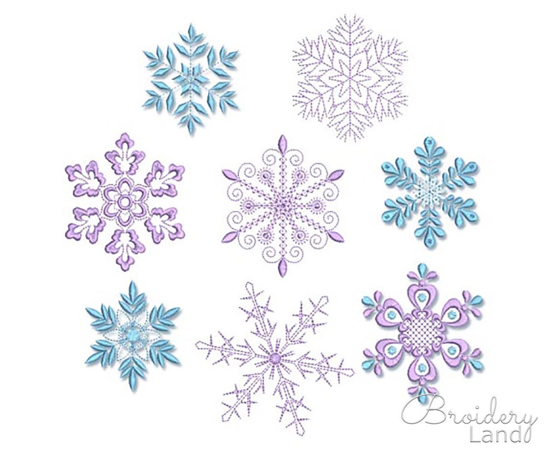 Snowflakes Machine Embroidery Designs Set for Christmas Embroidery ...