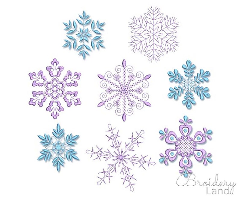 Snowflakes Machine Embroidery Designs Set for Christmas - Etsy
