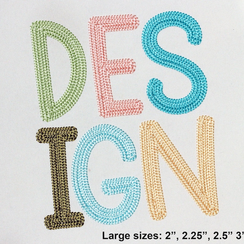 Large Embroidery Font - Etsy