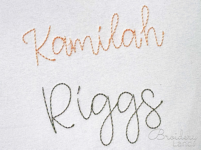 Bean Script Font Machine Embroidery Handwritten Alphabet 6 - Etsy