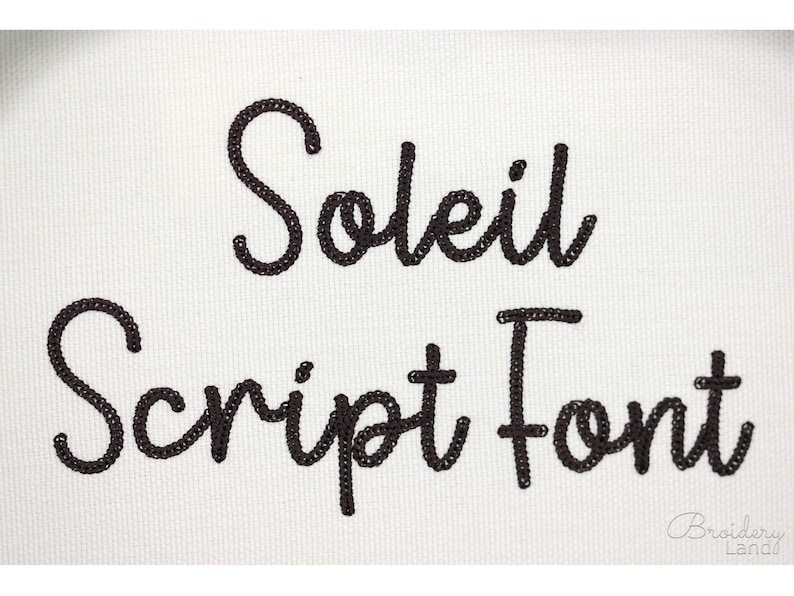Dense Chain Script Font Machine Embroidery Handwritten "soleil ...