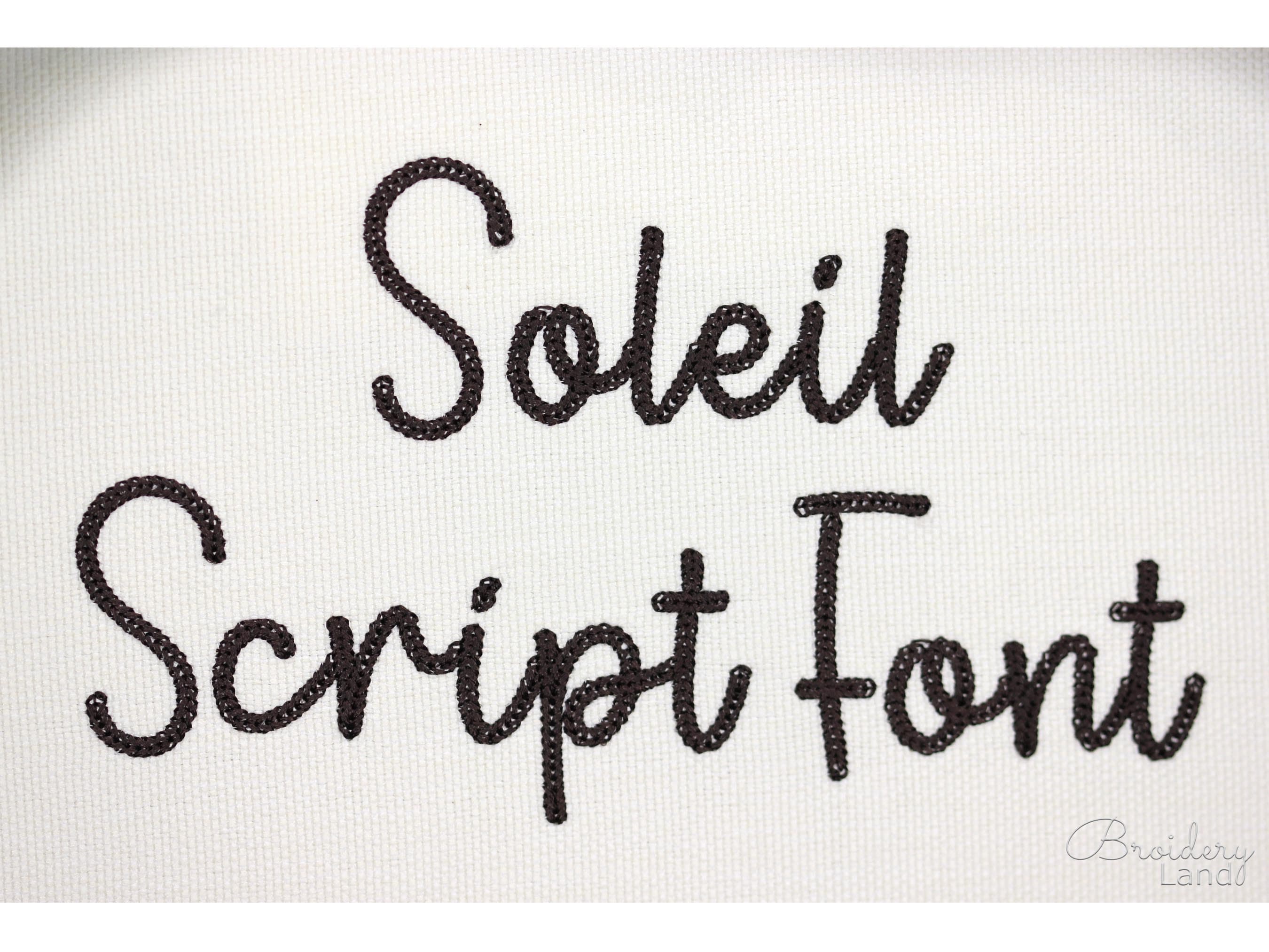 ESA Font Dense Chain Script Font Machine Embroidery Handwritten "soleil ...