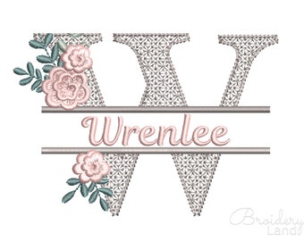 Letter G Split Flower Beautiful Monogram Machine Embroidery Design 4 ...