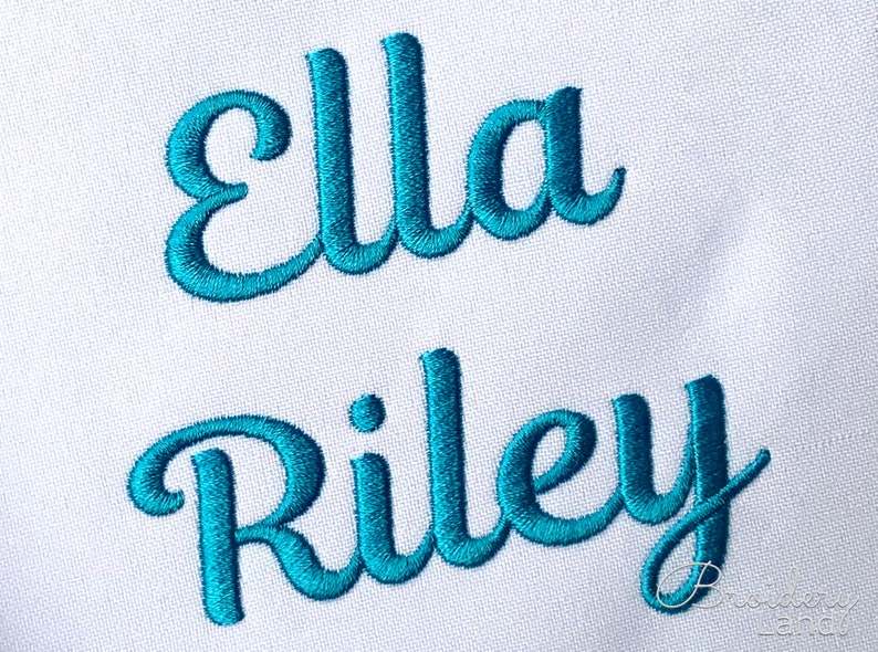 Ella Satin Machine Embroidery Font for Monogram Script Alphabet 5 Sizes ...