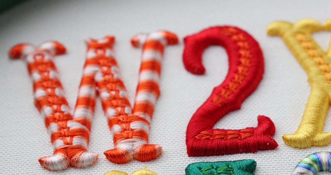 3D Fishtail Puffy Foam Machine Embroidery Font 4 Sizes BX Included - Etsy
