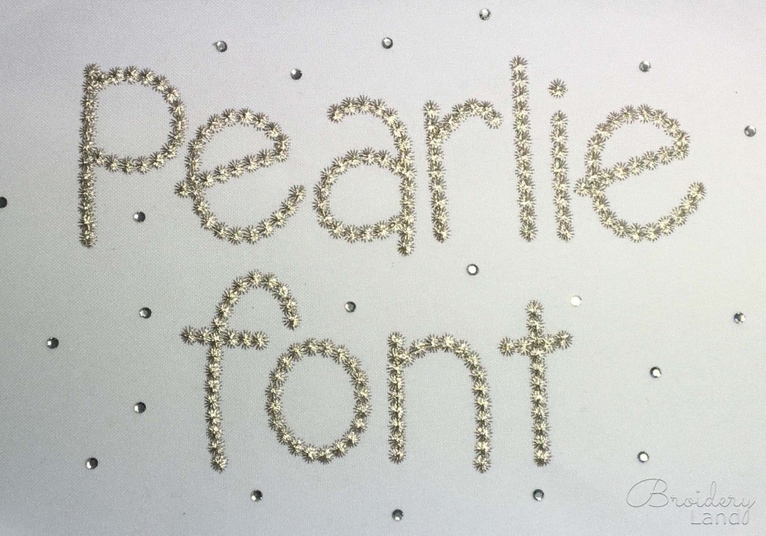 Pearlie Machine Embroidery Font Whimsical Alphabet for Personalization ...