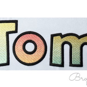 Gradient Machine Embroidery Font With Outlines Ombre Alphabet Ordinary ...