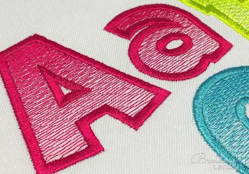 Gradient Machine Embroidery Font One Colour Ombre Alphabet 4 Sizes: 1.5 ...