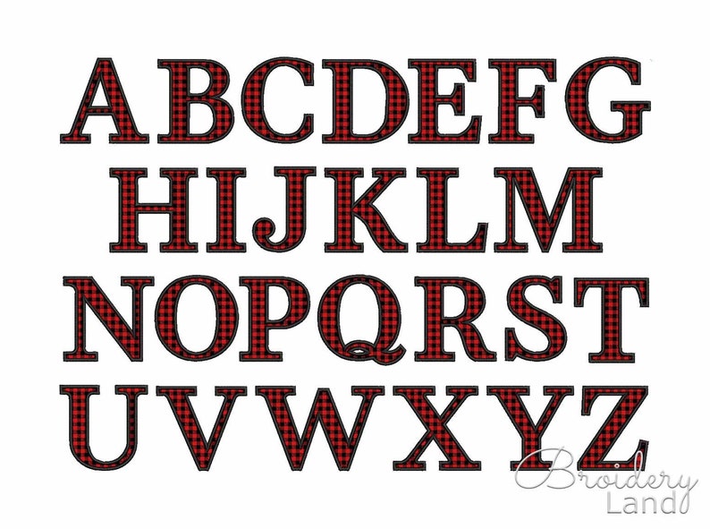 BX Included! Satin Applique Alphabet "simple Buffalo" Machine ...