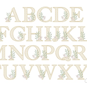 A-Z Gold Letters Alphabet Decorative Motif Machine Embroidery Font 5 ...