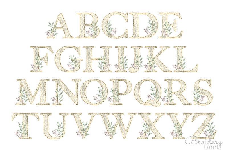 A-Z Gold Letters Alphabet Decorative Motif Machine Embroidery - Etsy