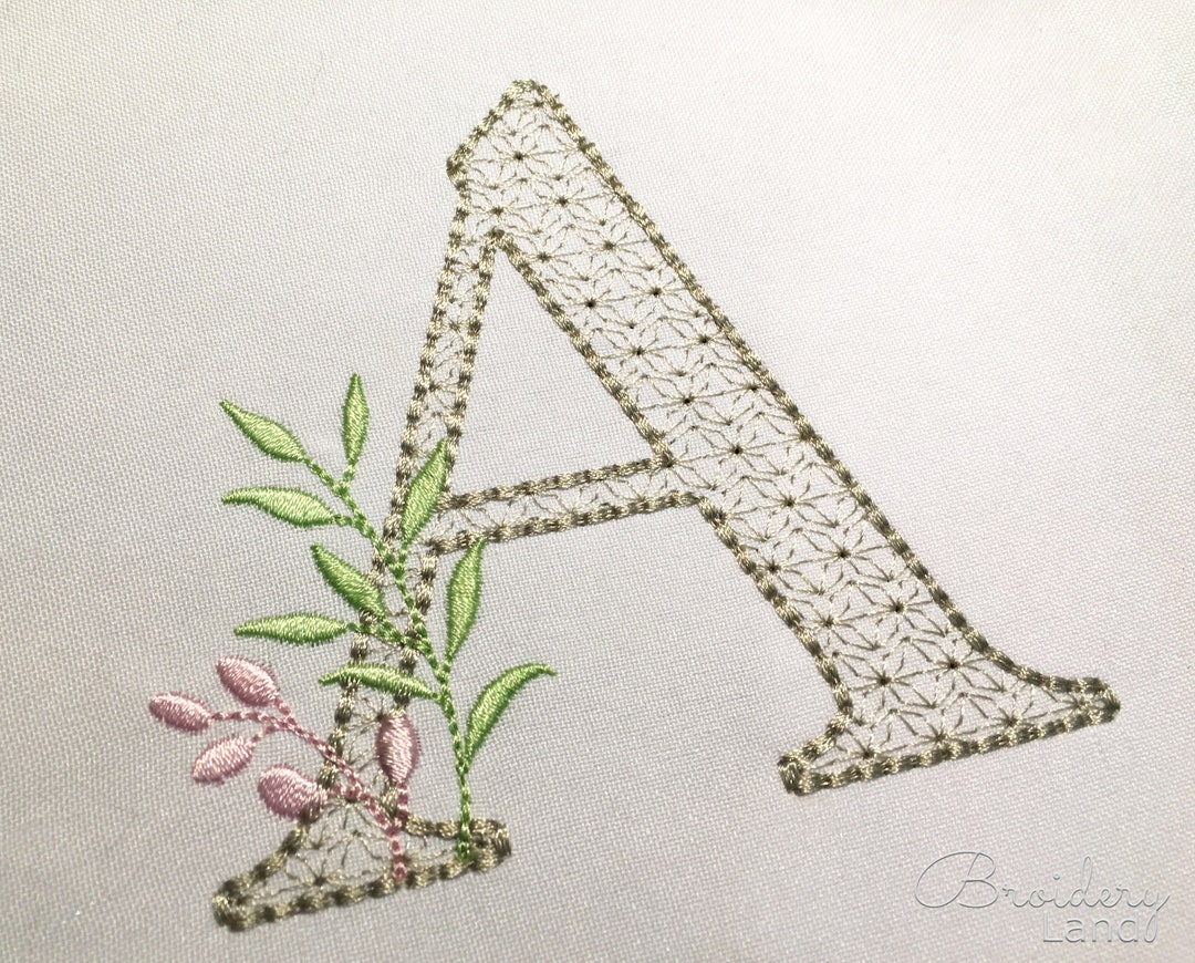 A-Z Gold Letters Alphabet Decorative Motif Machine Embroidery Font 5 ...