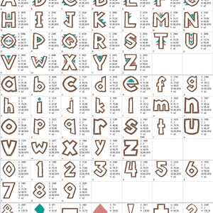Tribal Applique Embroidery Font Native Alphabet 4 Sizes: 2", 3", 4", 5 ...